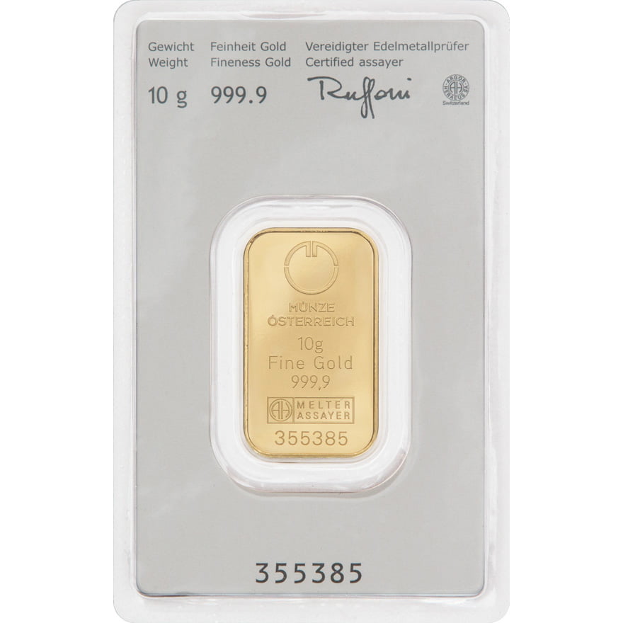 Lingou aur 24k Munze Osterreich 10gr - Neogold